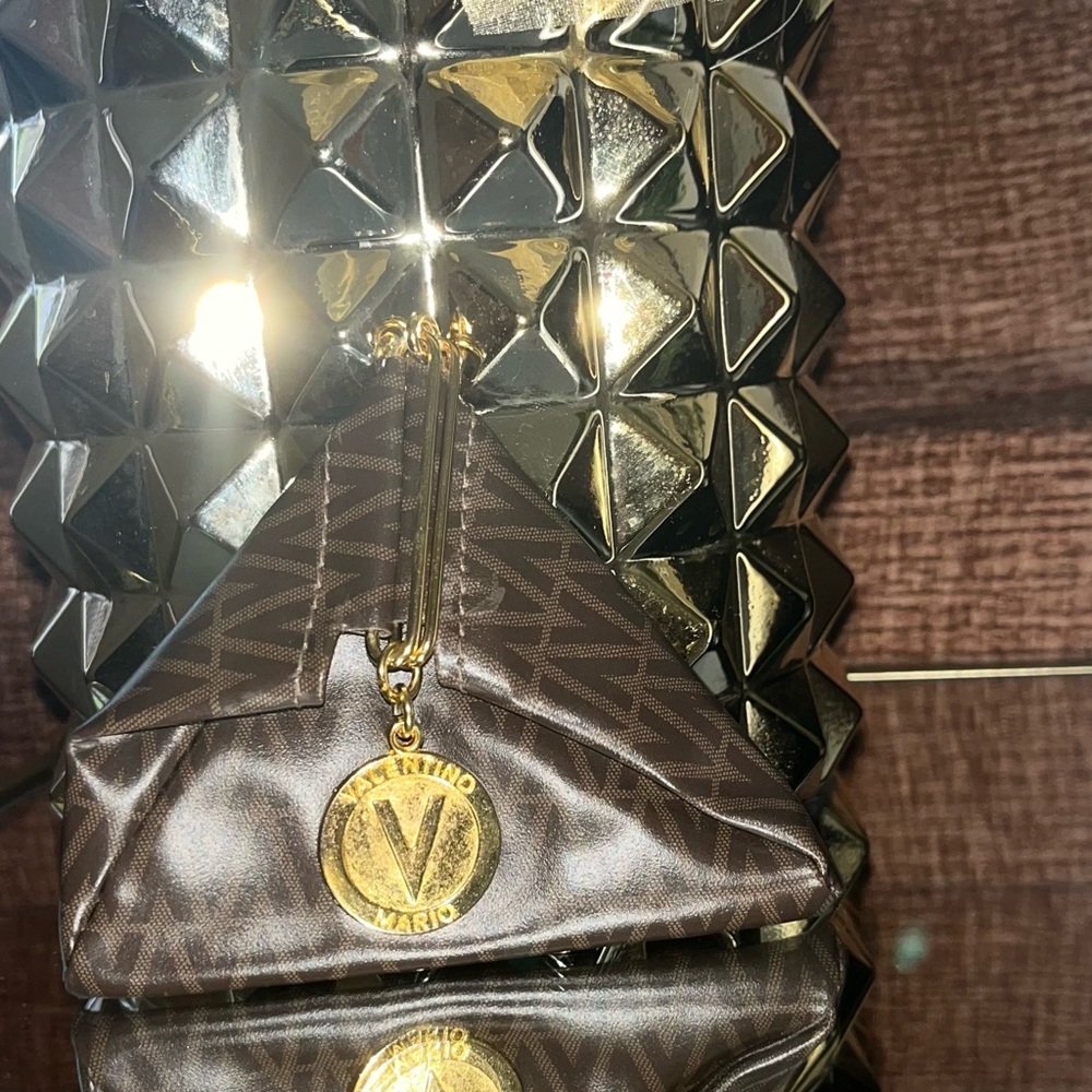 Valentino Brown Triangle Coin Pouch - Gem